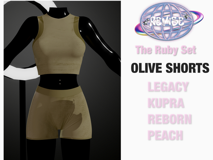 Second Life Marketplace - Revise- Olive Ruby Set Shorts